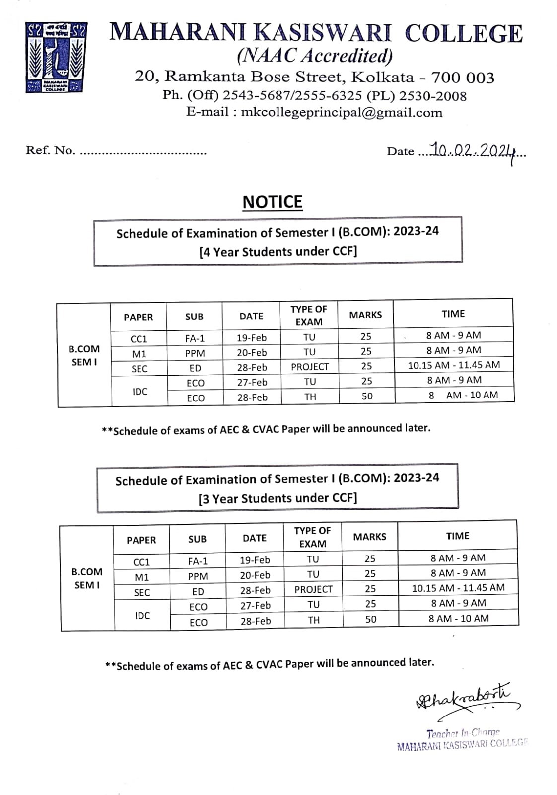 Tutorial exam - Maharani Kasiswari College