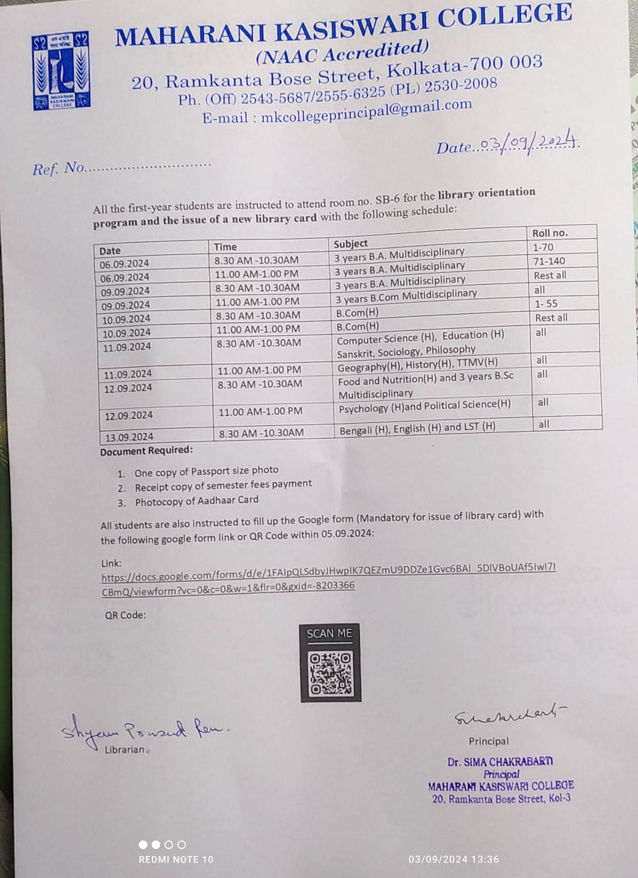 Library Orientation - Maharani Kasiswari College